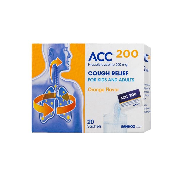 Buy Acc 200 Mg Sachets 20 S Online in UAE | Al Ain Pharmacy