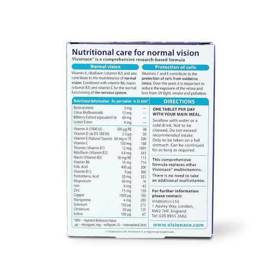 Buy Vitabiotics Visionace Tabs 30 s Online in UAE | Al Ain Pharmacy
