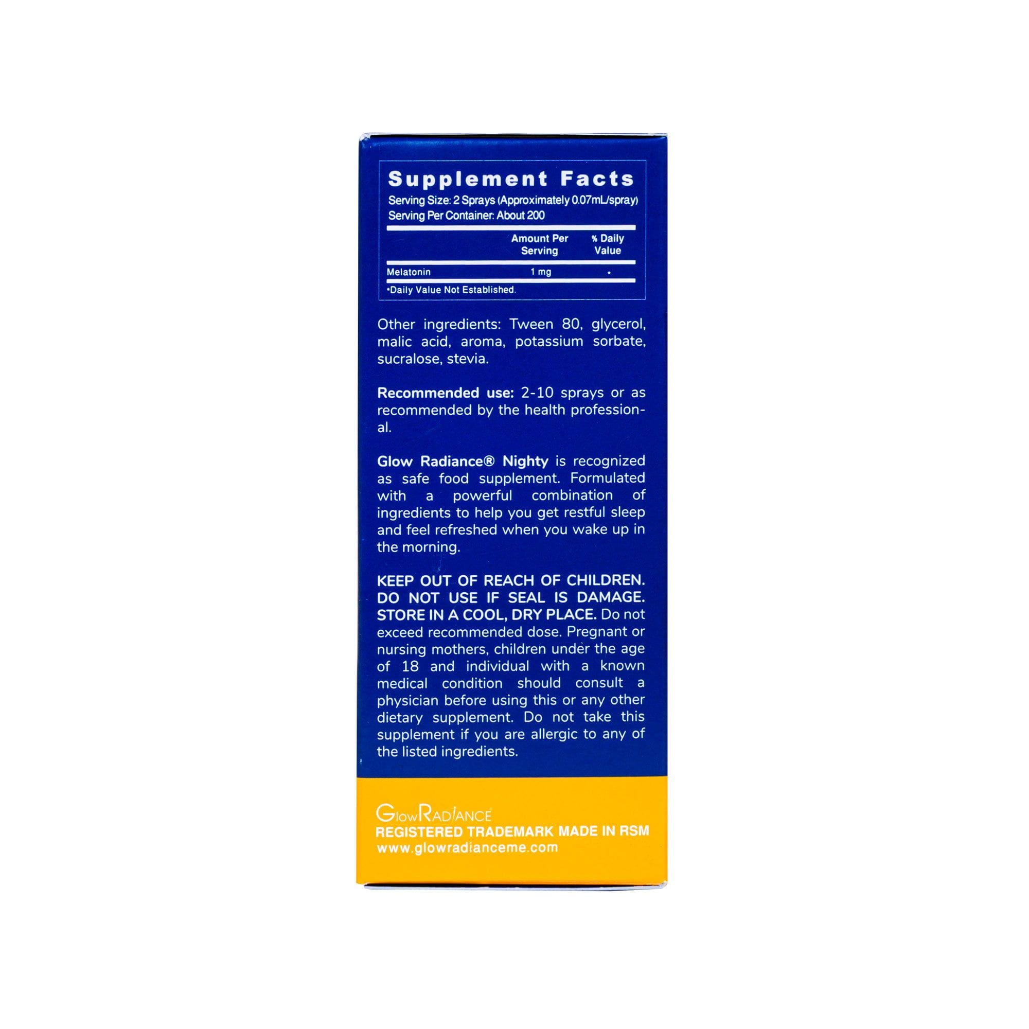 Buy Glowradiance Nighty Spray 30 Ml Online in UAE | Al Ain Pharmacy