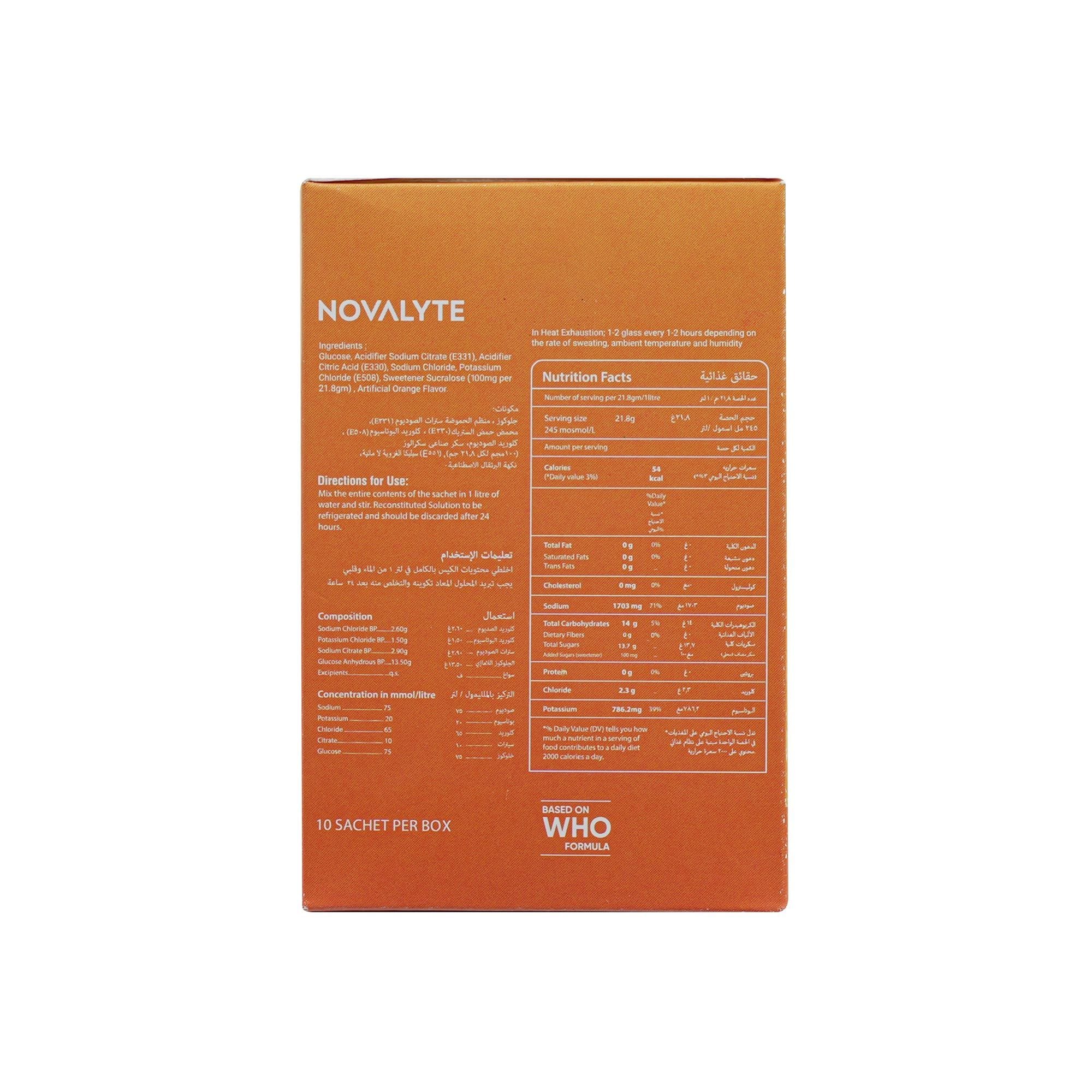 Buy Novalyte Ors Oral Rehydrate Solution Orange Powder Sachets 21.8 Gm ...